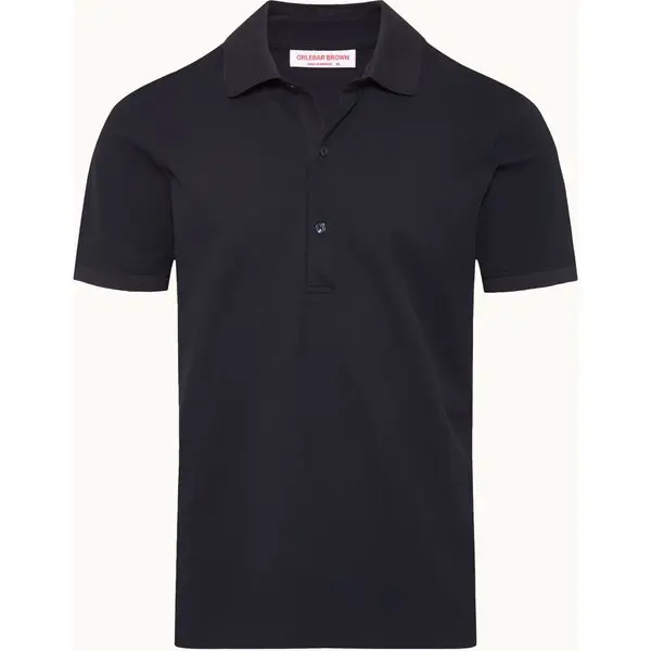 Orlebar Brown Bruno Pique Classic Fit Pique Polo - Night Iris