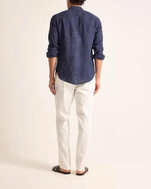 Orlebar Brown Colburn Lino Tailored Fit Linen Shirt With Chest Pockets