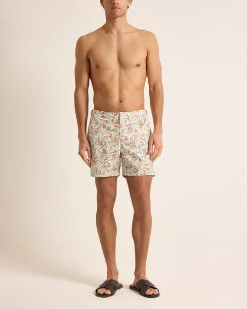 Orlebar Brown Bulldog Mid-length Swim Shorts Fairground Print - Multi/vermillion