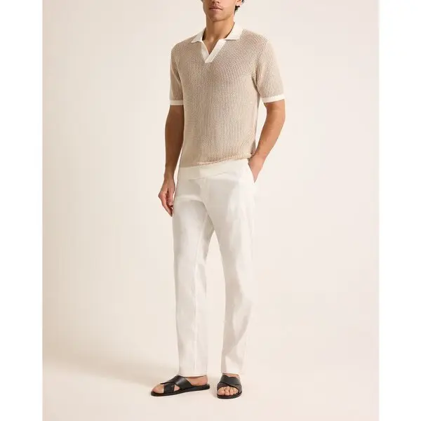 Orlebar Brown Horton Crochet Tailored Chevron Crochet Polo