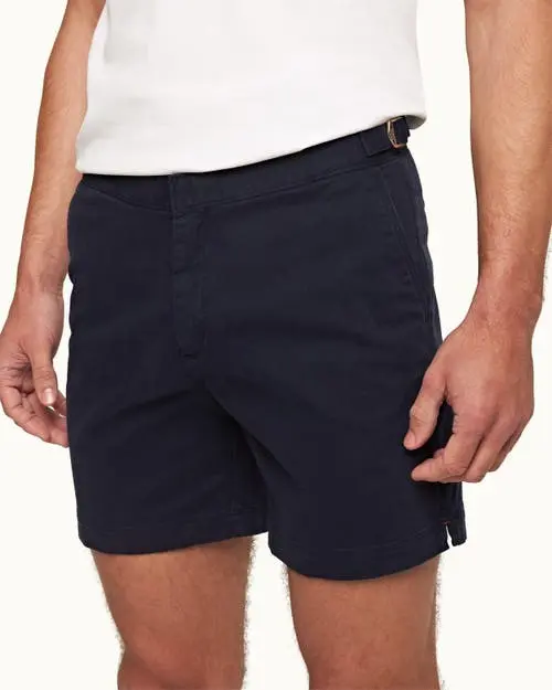 Orlebar Brown Bulldog Stretch-cotton Mid-length Shorts - Dark Navy