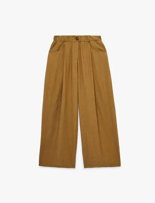 KOTON Pleated Wide Leg Trousers With Pocket