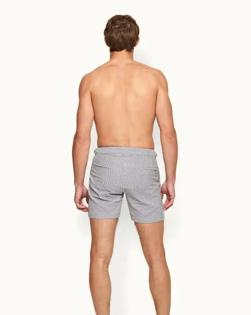Orlebar Brown Bulldog X Jacquard Mid-length Swim Shorts - Navy/cloud