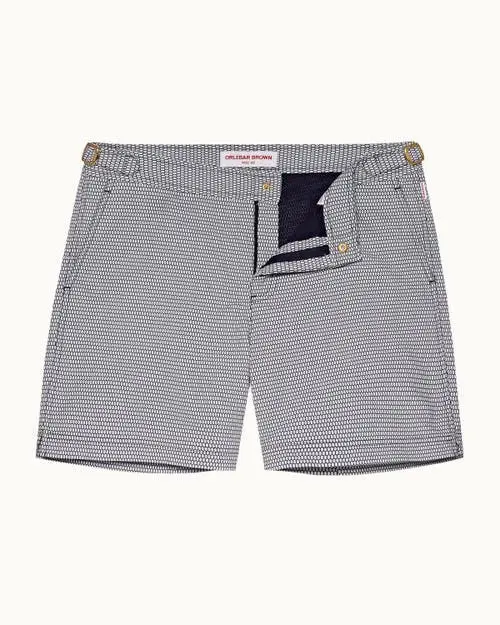Orlebar Brown Bulldog X Jacquard Mid-length Swim Shorts - Navy/cloud