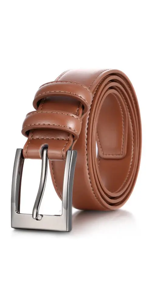 MIO MARINO Dual Loop Leather Dress Belt - Tan