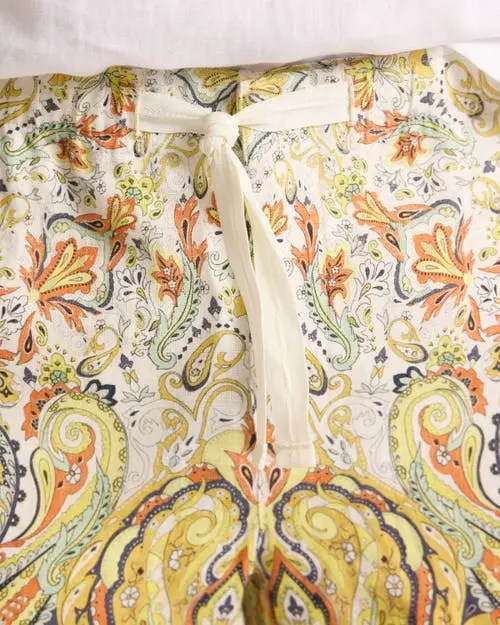 Orlebar Brown Alex Linen Shorts With Fairground Print - Multi/vermillion
