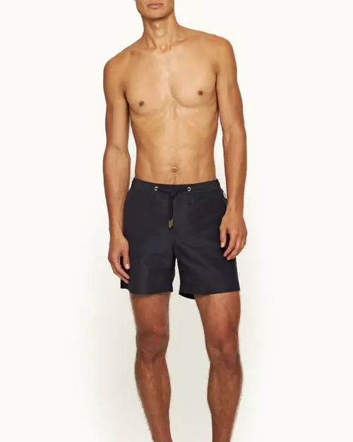Orlebar Brown Bulldog Drawcord Mid-length Lightweight Drawcord Swim Shorts - Night Iris