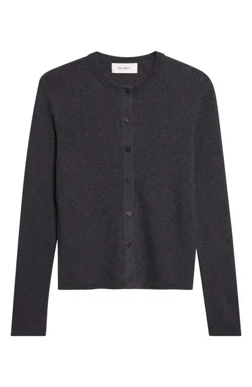 LISA YANG Ribbed Cotton & Cashmere Cardigan - Eclipse