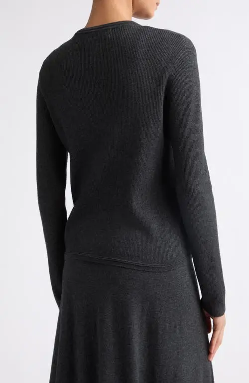 LISA YANG Ribbed Cotton & Cashmere Cardigan
