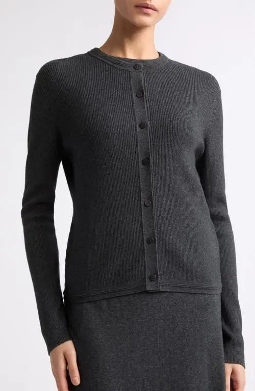 LISA YANG Ribbed Cotton & Cashmere Cardigan