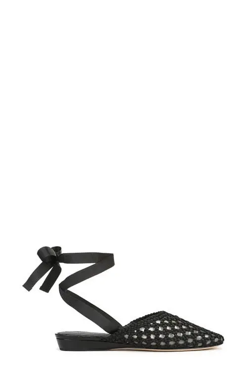 Veronica Beard Malia Ankle Tie Ballet Flat - Black
