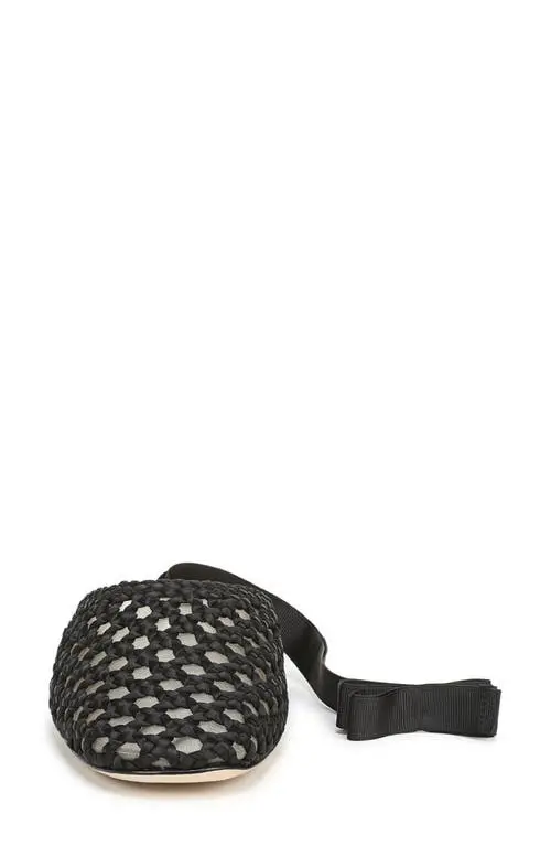 Veronica Beard Malia Ankle Tie Ballet Flat - Black