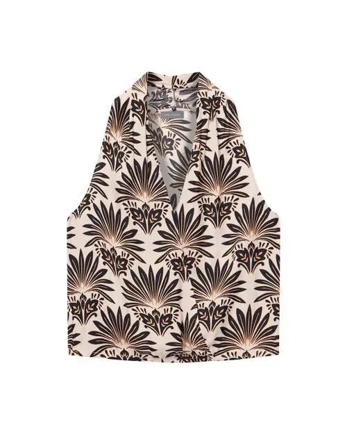 Mint Velvet Sunset Palm Halter Top