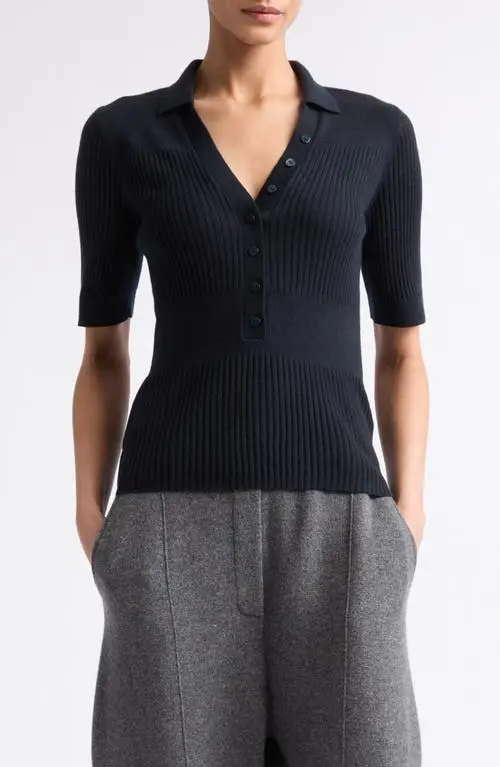 LISA YANG Malie Cashmere Pullover Sweater - Navy