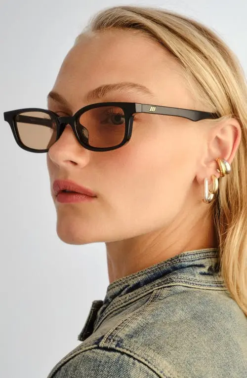 Le Specs Echelon Rectangle Sunglasses - Black/yellow