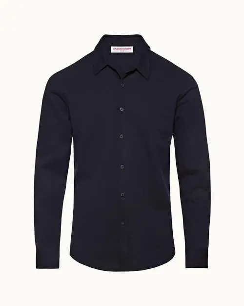 Orlebar Brown Giles Pique Classic Collar Cotton Pique Shirt