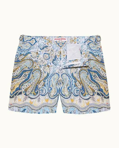 Orlebar Brown Bulldog Mid-length Swim Shorts With Fairground Print - Multi/blue