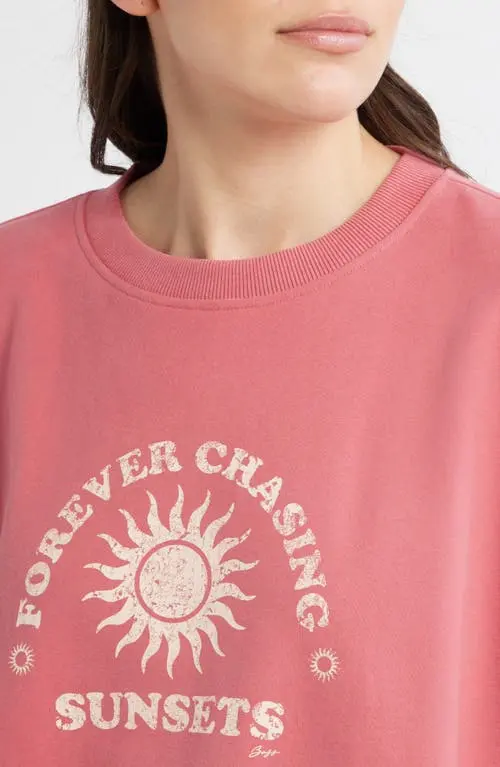 Hugo Boss Graphic Cotton Sweatshirt - Raspberry Red