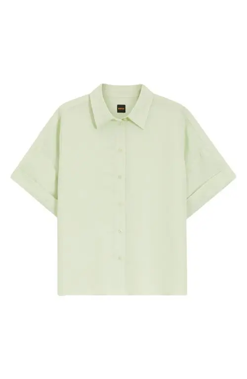 Hugo Boss Bisenas Linen Blend Button-up Shirt - Cucumber