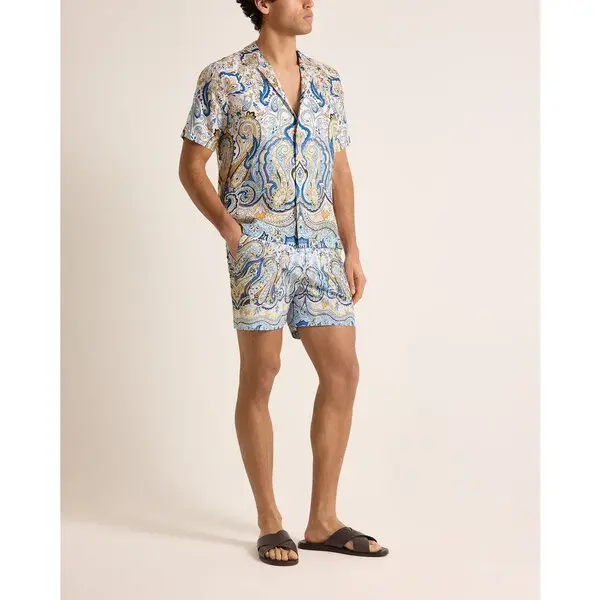 Orlebar Brown Maitan Silk Relaxed Fit Silk Fairground Shirt - Multi/blue