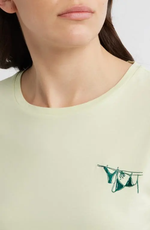 Hugo Boss Embroidered Cotton T-shirt - Cucumber