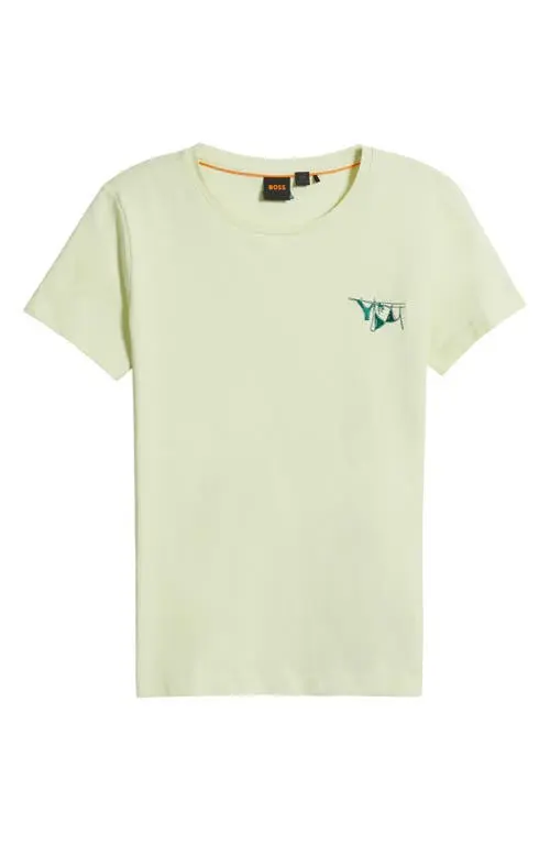Hugo Boss Embroidered Cotton T-shirt - Cucumber