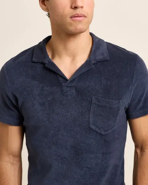 Orlebar Brown Terry Towelling Tailored Fit Towelling Polo Shirt