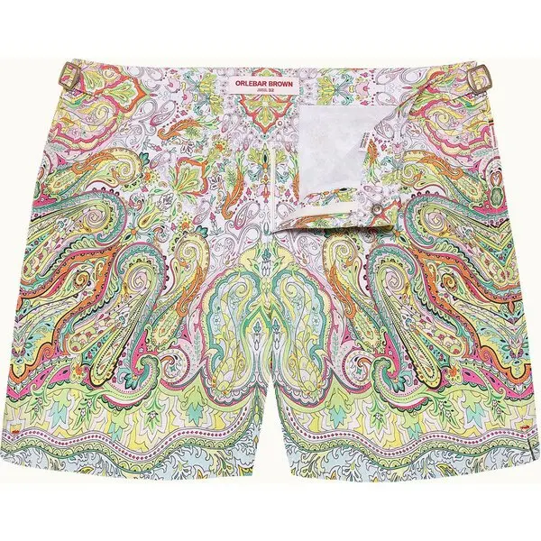Orlebar Brown Bulldog Mid-length Classic Fit Swim Shorts With Fairground Print - Multi/pink