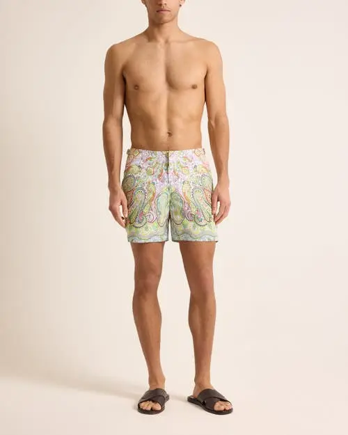 Orlebar Brown Bulldog Mid-length Swim Shorts With Fairground Print - Multi/pink