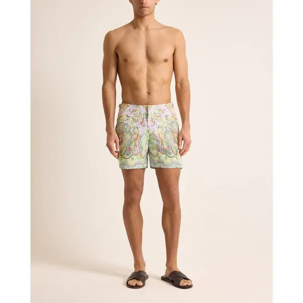 Orlebar Brown Bulldog Mid-length Classic Fit Swim Shorts With Fairground Print - Multi/pink