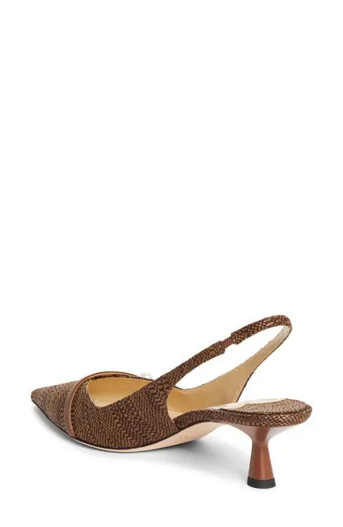 JIMMY CHOO Amita Raffia Pointed Toe Slingback Pump