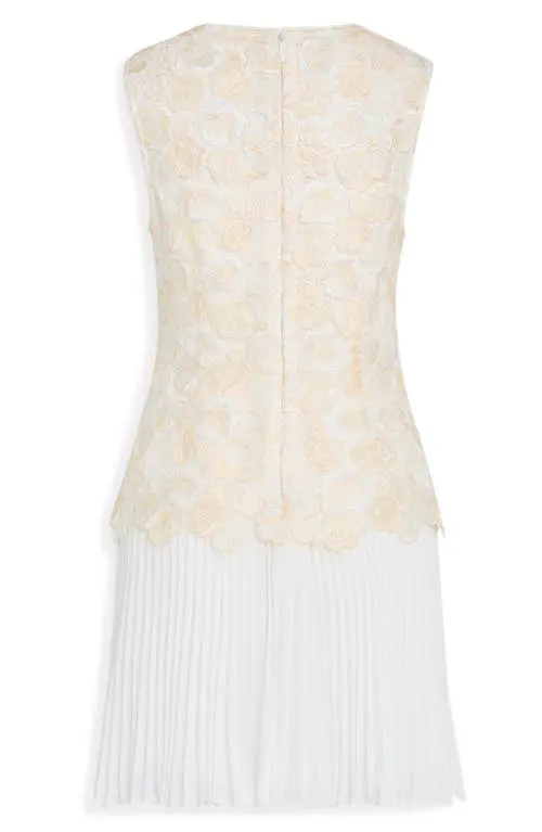 MILLY Maggie Embroidered Pleated Sleeveless Minidress