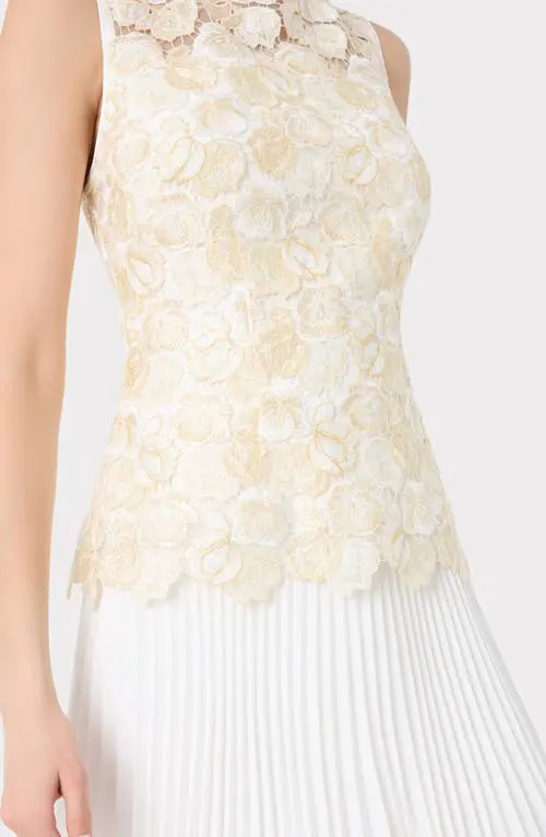 MILLY Maggie Embroidered Pleated Sleeveless Minidress