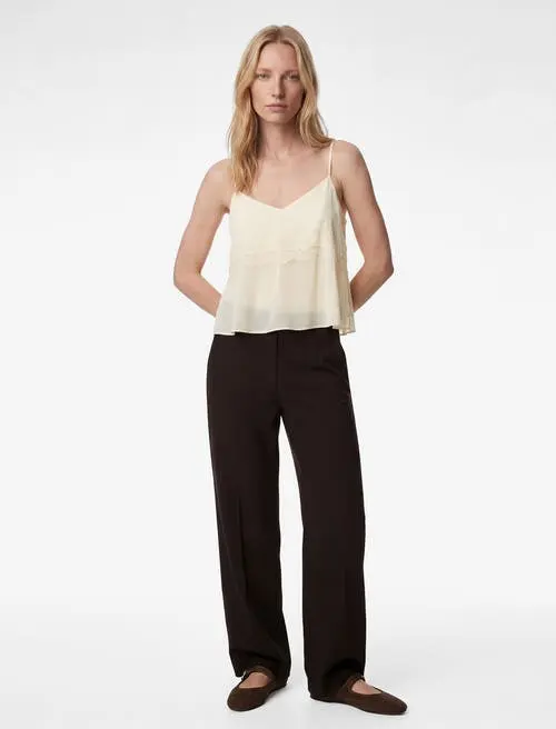 KOTON Lace Detail Layered Chiffon Camisole