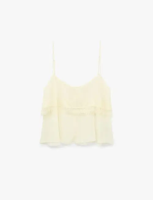 KOTON Lace Detail Layered Chiffon Camisole