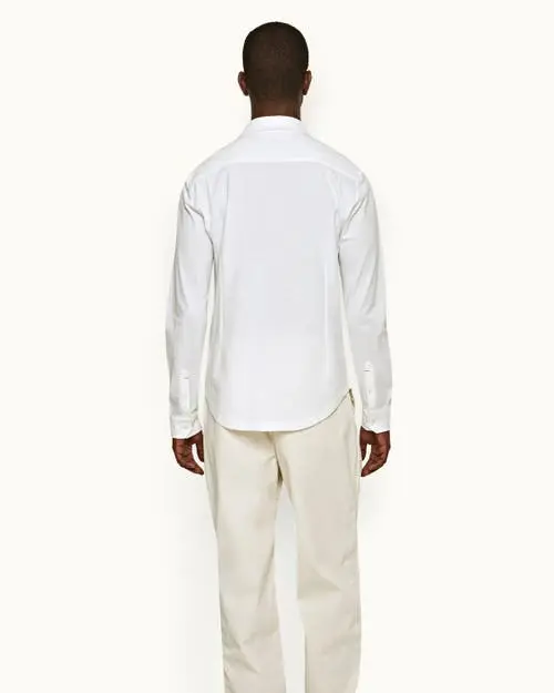 Orlebar Brown Giles Pique Classic Collar Cotton Pique Shirt