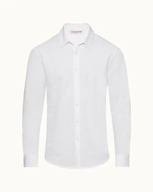 Orlebar Brown Giles Pique Classic Collar Cotton Pique Shirt