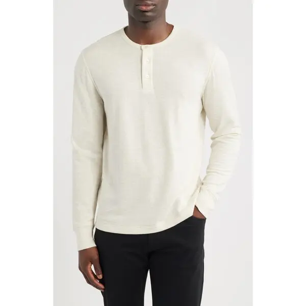 Vince Long Sleeve Pima Cotton & Modal Henley - Blanco
