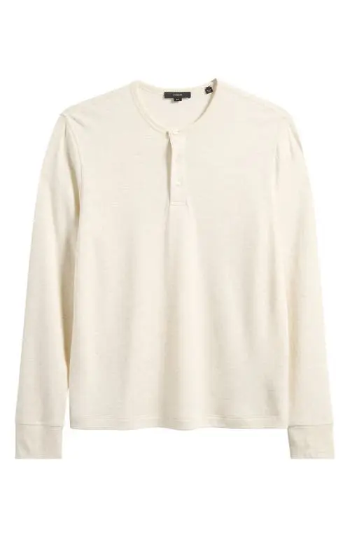 Vince Long Sleeve Pima Cotton & Modal Henley - Blanco