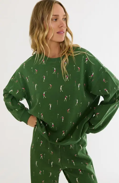 Beach Riot Oversized Golf Print Sweatshirt