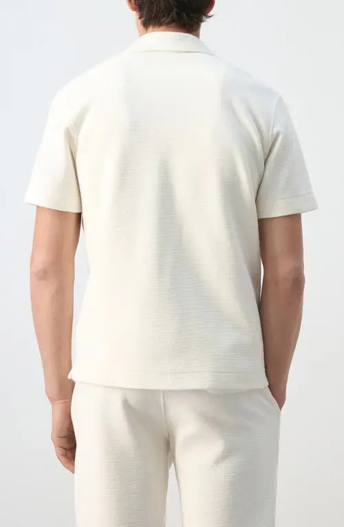 Mango Regular Fit Cotton Waffle Camp Shirt