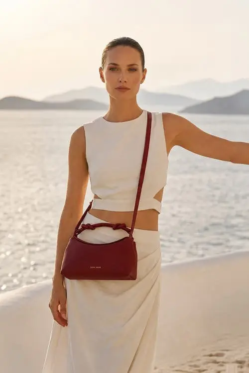 ESIN AKAN Midi Sloane Multiway Crossbody Bag - Cherry