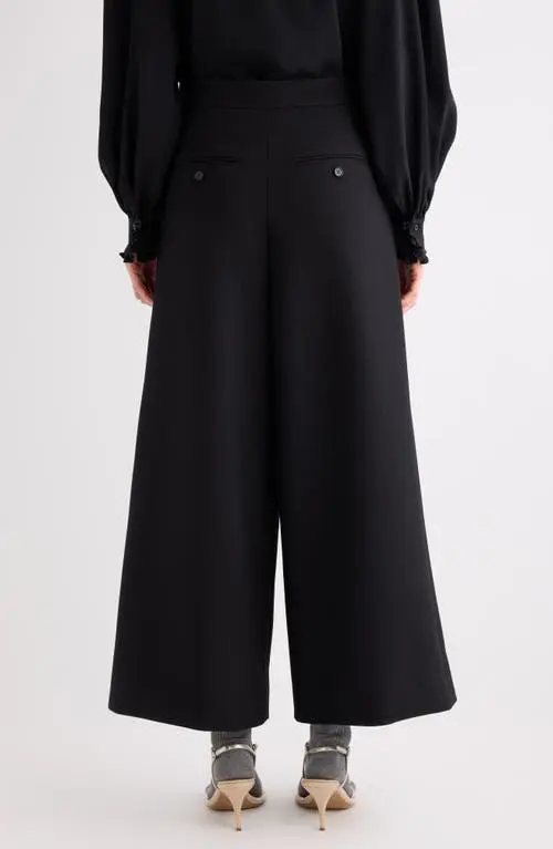 Chloé Virgin Wool Crêpe Crop Wide Leg Trousers