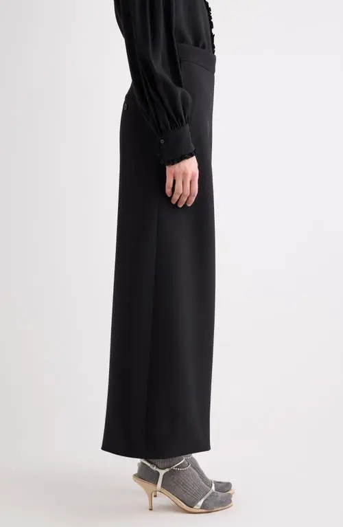 Chloé Virgin Wool Crêpe Crop Wide Leg Trousers