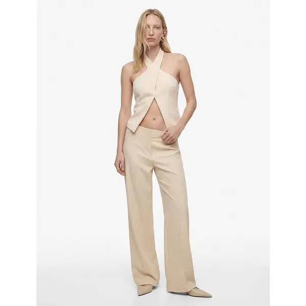 KOTON High Waist Wide Leg Trousers