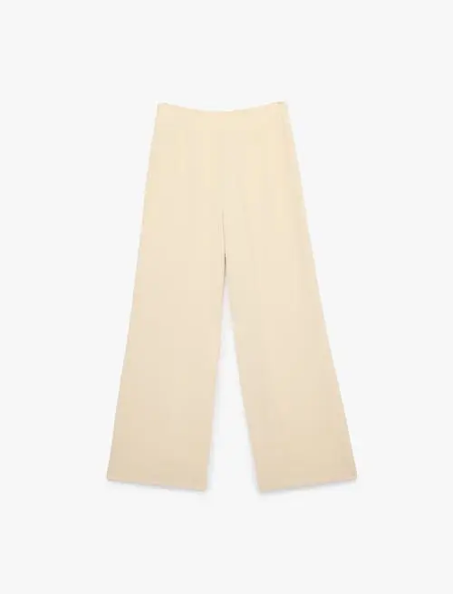 KOTON High Waist Wide Leg Trousers