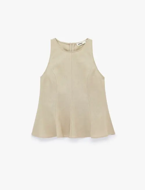 KOTON Sleeveless Linen Blend Top With Flare