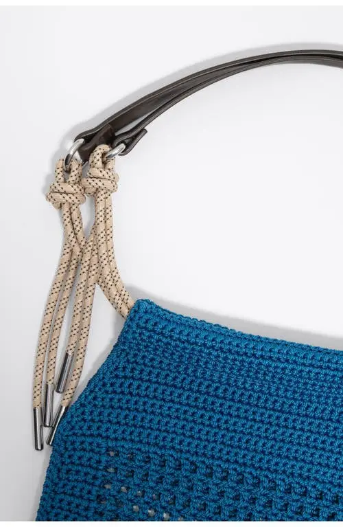 Bimba Y Lola Crochet Market Bag With Leather Strap