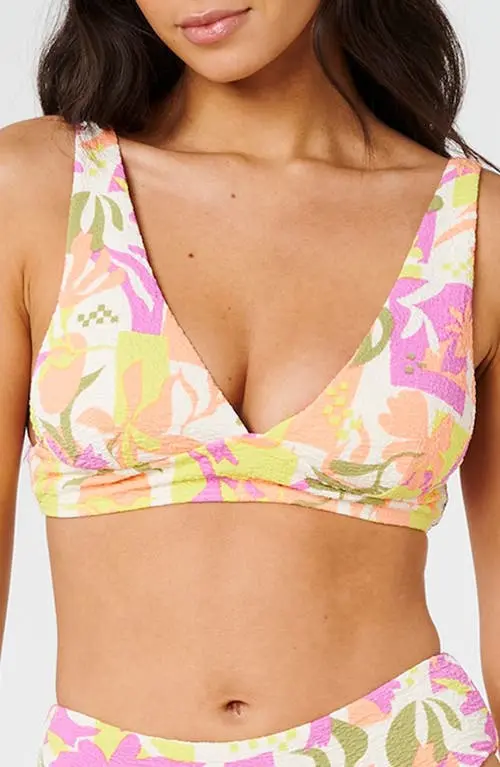 Rip Curl Printed V-neck Bikini Top - Multicolor