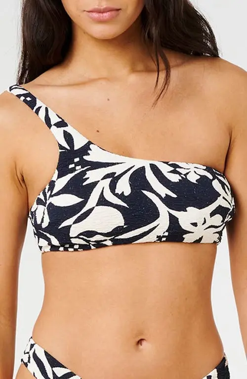 Rip Curl Topanga Geo Crop One-shoulder Bikini Top - Black